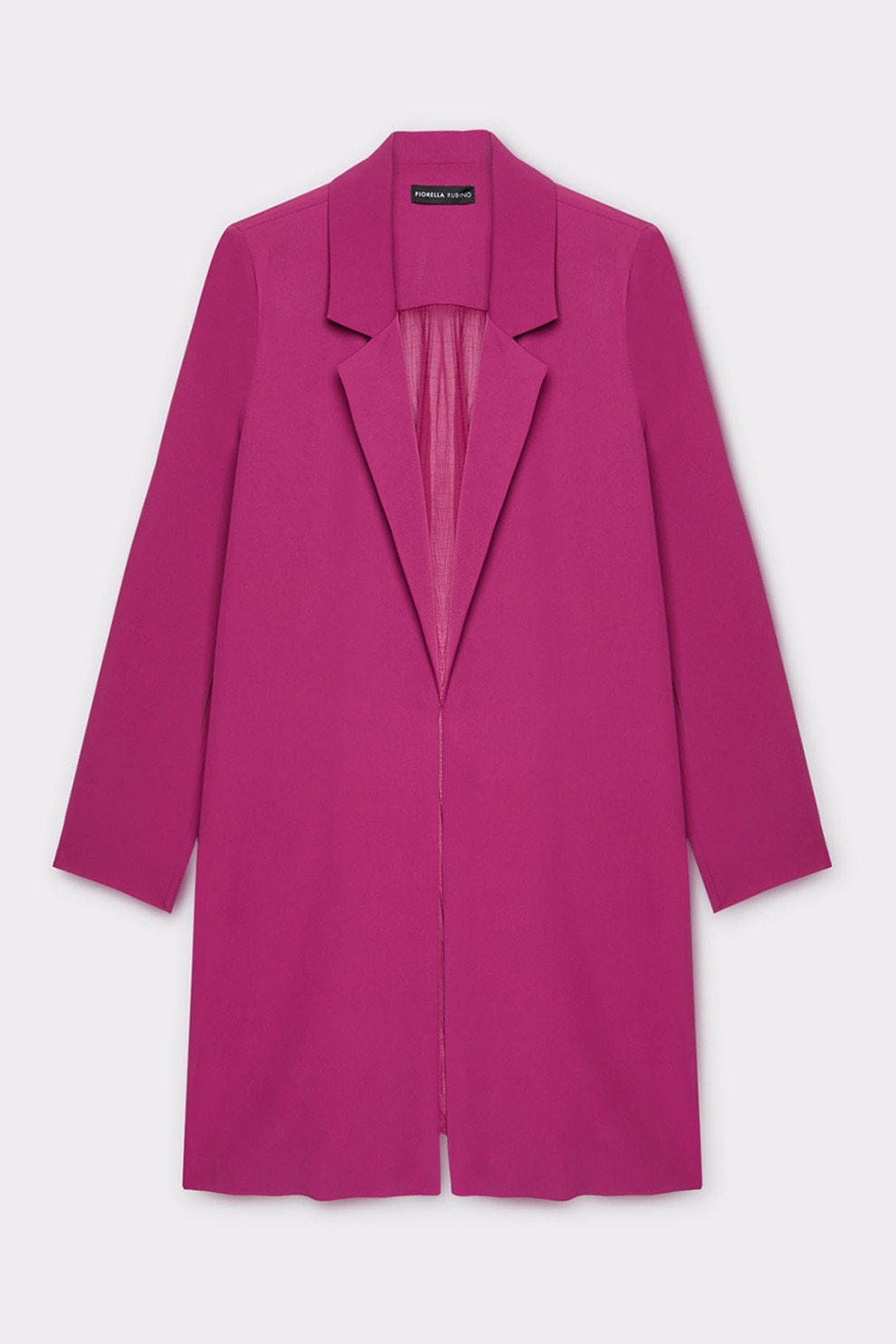 Fiorella Rubino, Sacou lung cu spate plisat, Roz fandango, 46 - eMAG.ro