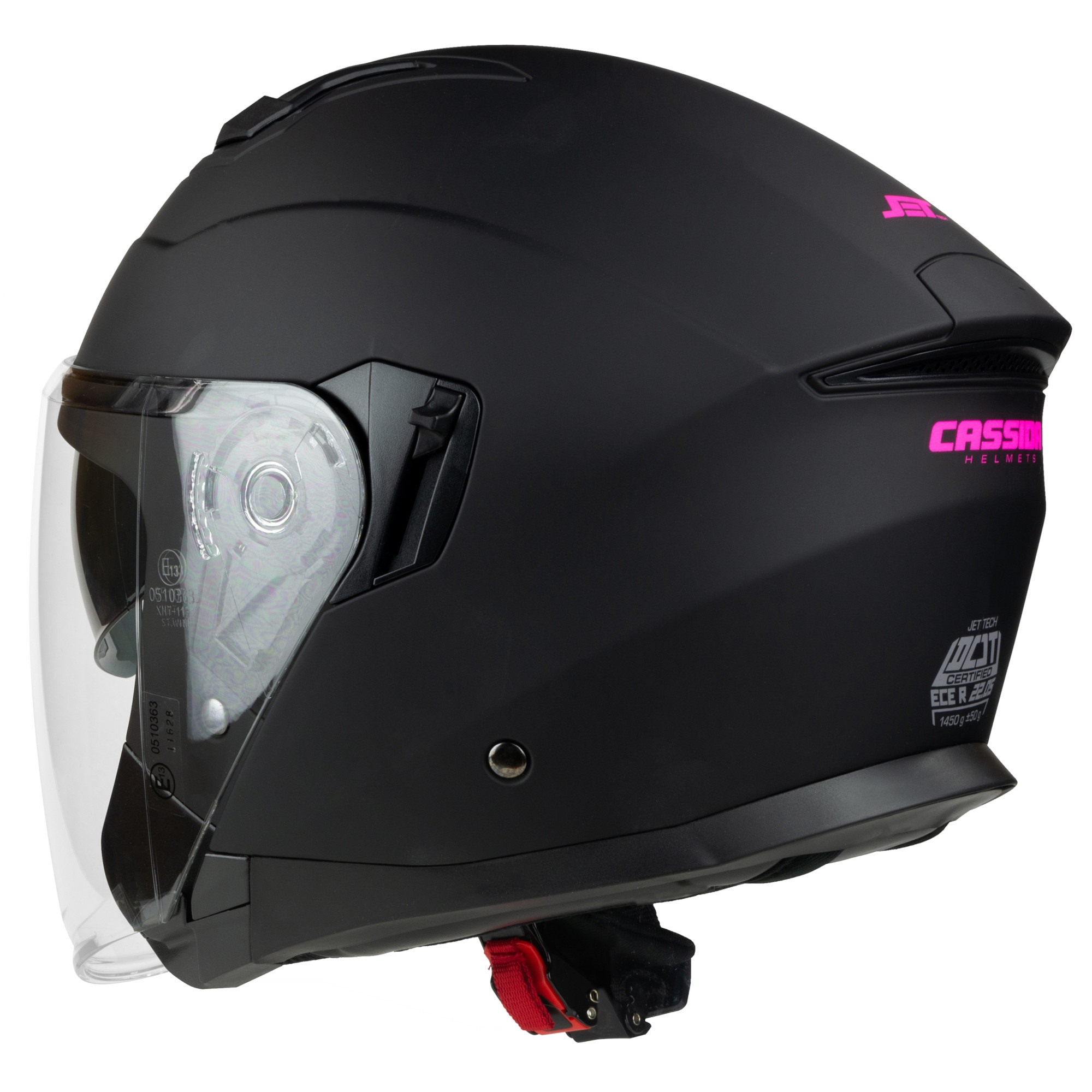 Casca protectie moto Cassida Jet-Tech Blenda, Policarbonat, Negru/Roz ...