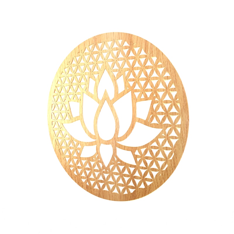 Decoratiune Floarea Vietii & Floare de Lotus, 80CM x 80CM, MDF ...