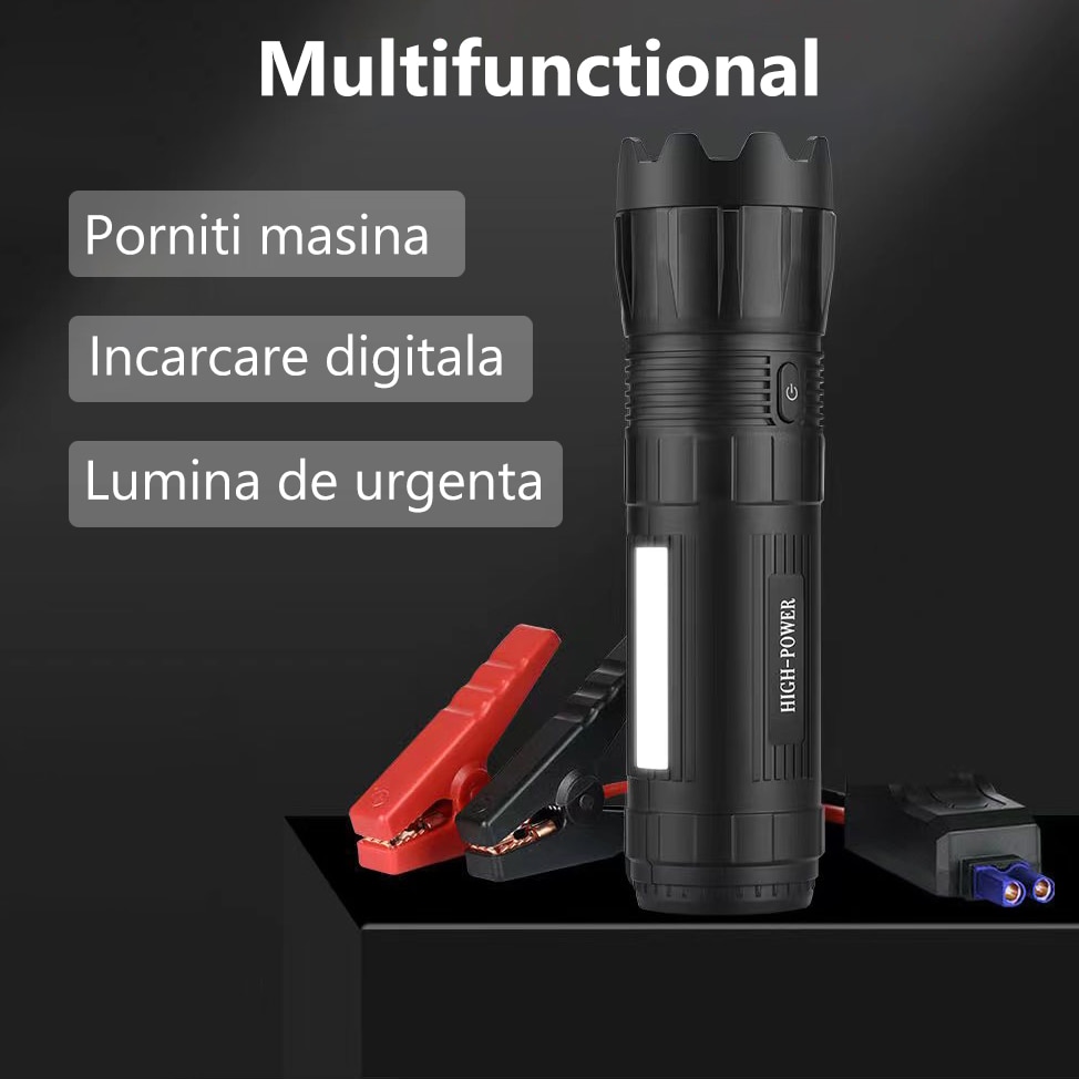 Starter auto portabil, HouDeOS™, 28000 mAh, 12V, 1200 A, Negru - eMAG.ro