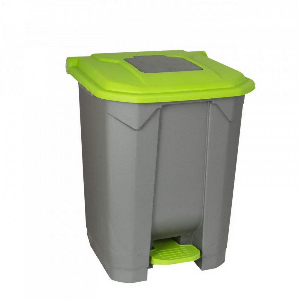 Cos de gunoi, PLANET LTD, 50L, Plastic, Gri/Verde - eMAG.ro