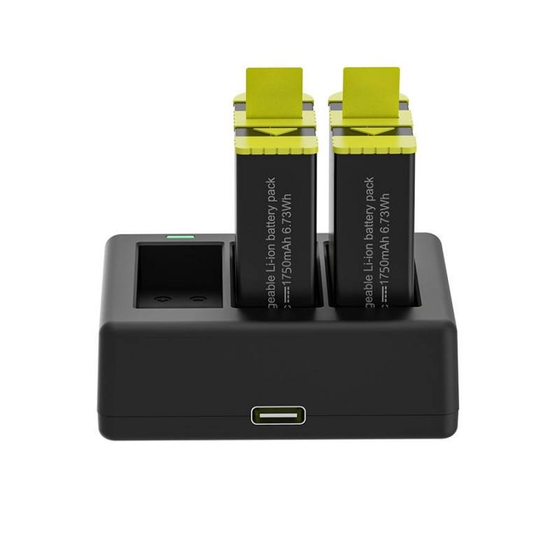 Set incarcator si 2 acumulatoare camera video sport Telesin pentru ...