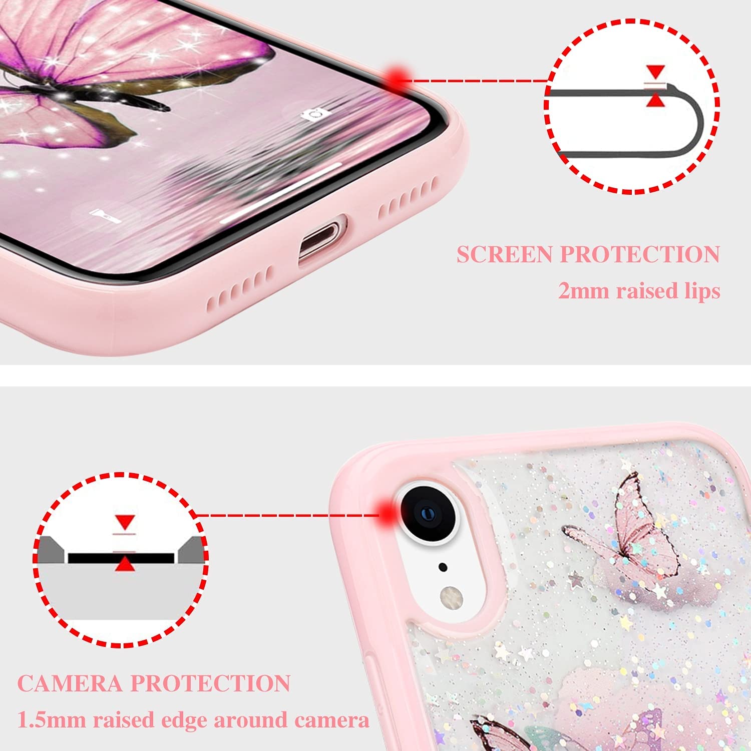 Husa telefon Glitter, TPU/Policarbonat, Compatibila cu iPhone 13 Pro ...