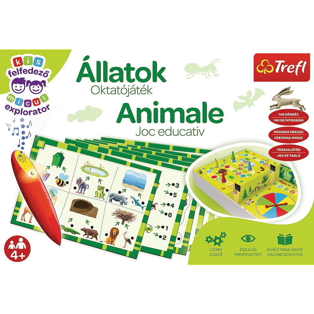 Joc educativ Trefl, Micul explorator - Cu creion magic, Animalele - eMAG.ro