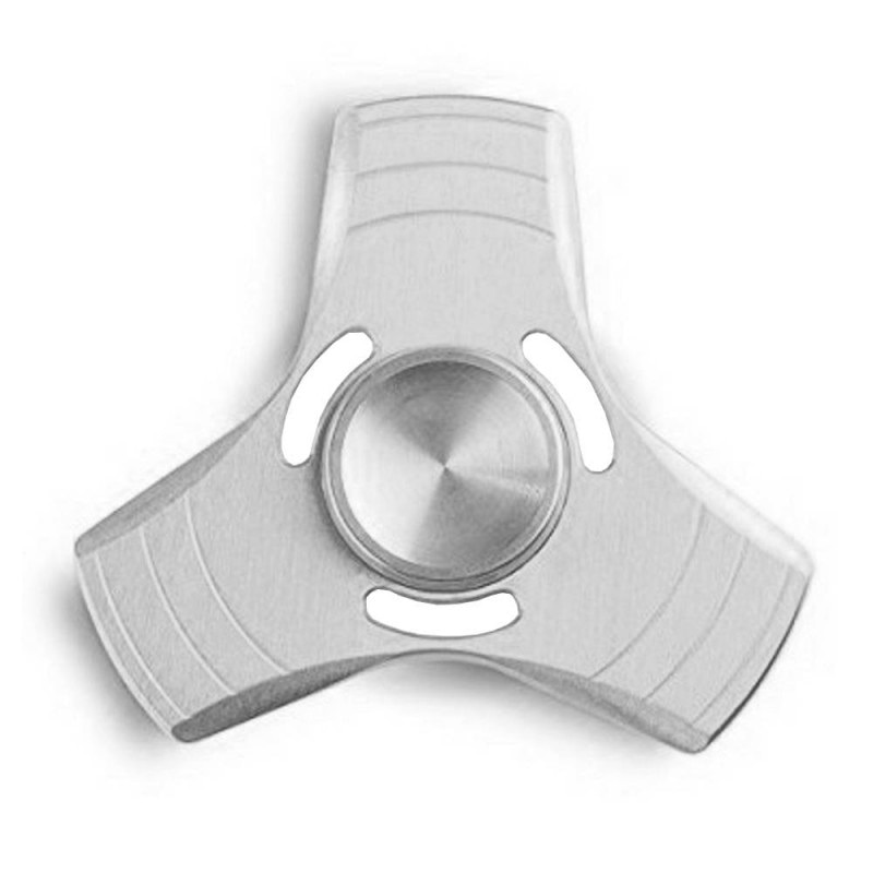 Fidget Spinner Jucarie Antistres De Metal Cu Orificii Argintiu 1 - eMAG.ro