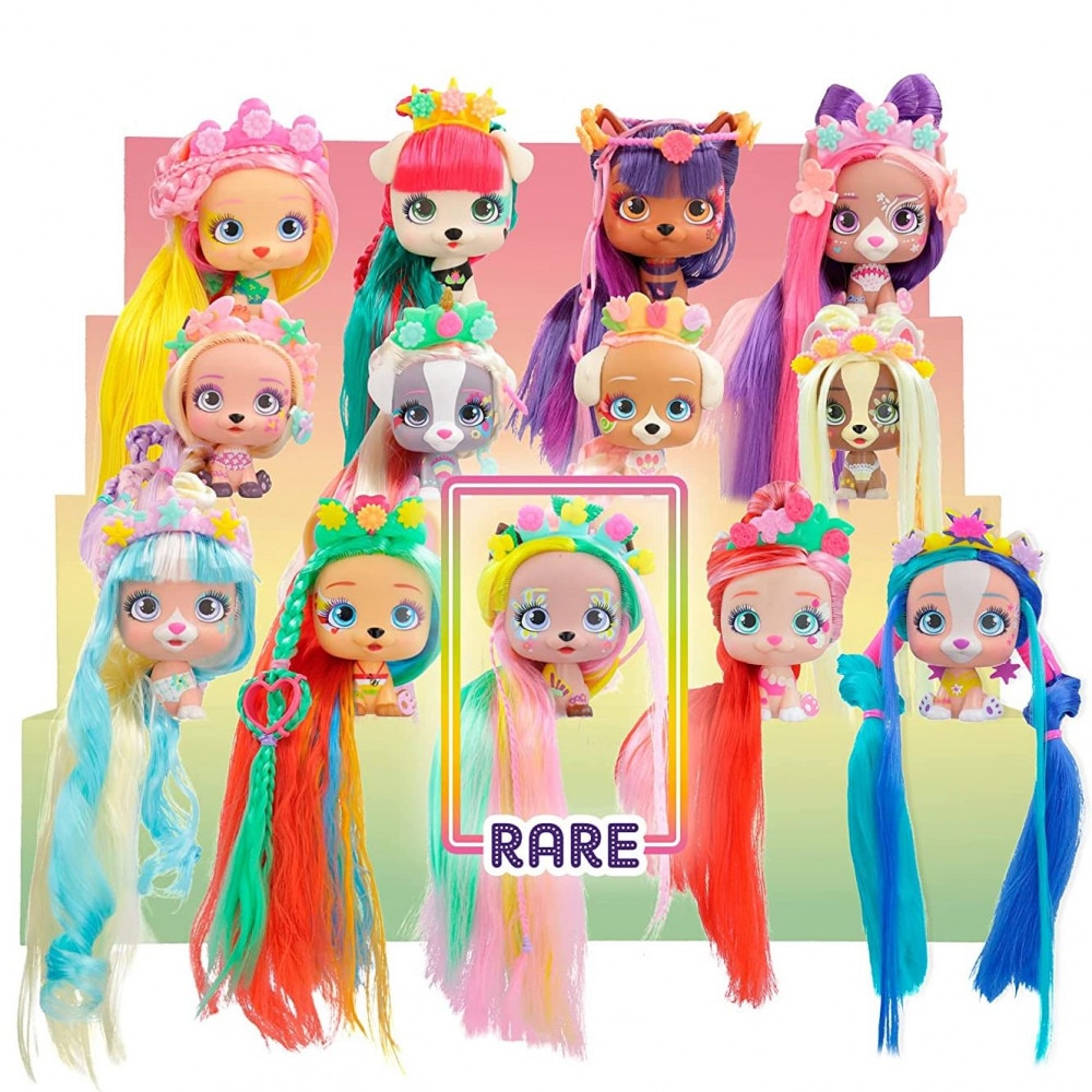 VIP Pets Spring Vibes - Meglepetés kutya figura hosszú hajjal és virág ...