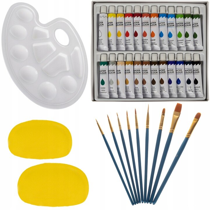 Set pictat, Zola®, gentuta depozitare din lemn, 46 piese, pensule, bloc ...