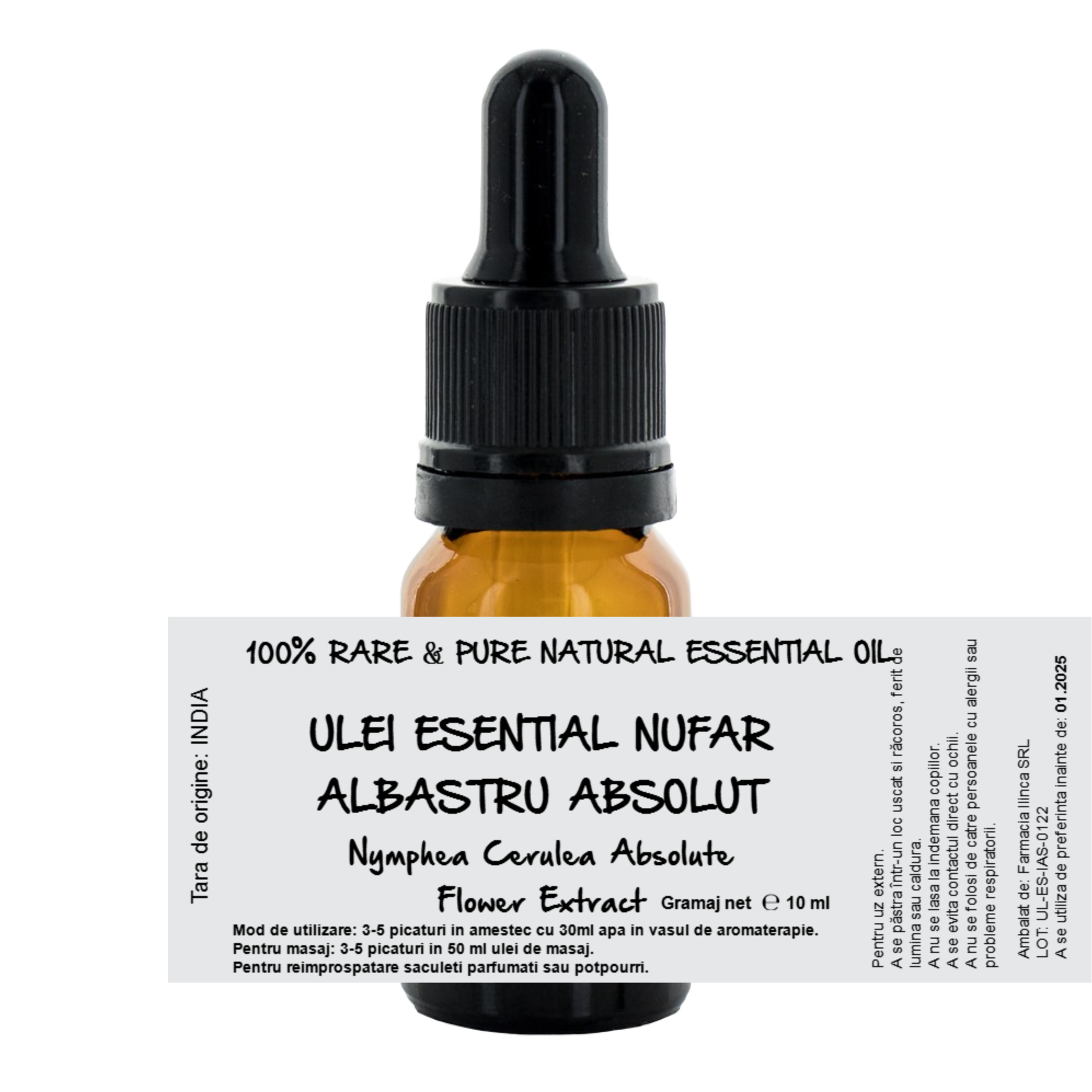 Ulei Esential 100% Natural Absolut de Nufar Albastru, Nymphea Cerulea ...