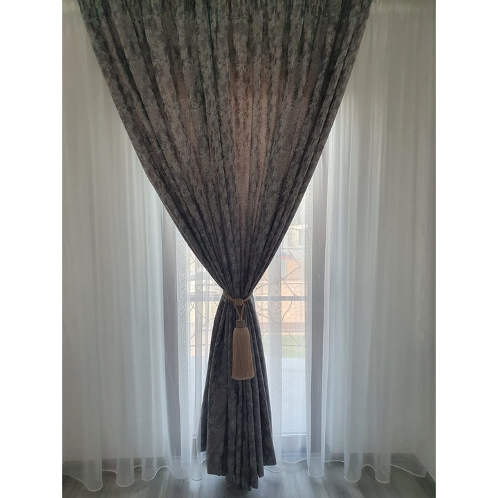 Set 2 ciucuri decorativi cu snur pentru perdele si draperii, Canaf ...