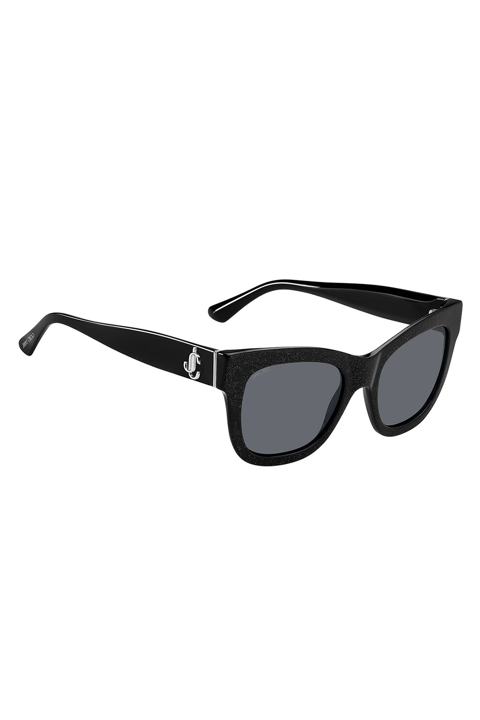 Jimmy Choo, Ochelari de soare patrati cu aspect stralucitor Jan, Negru ...