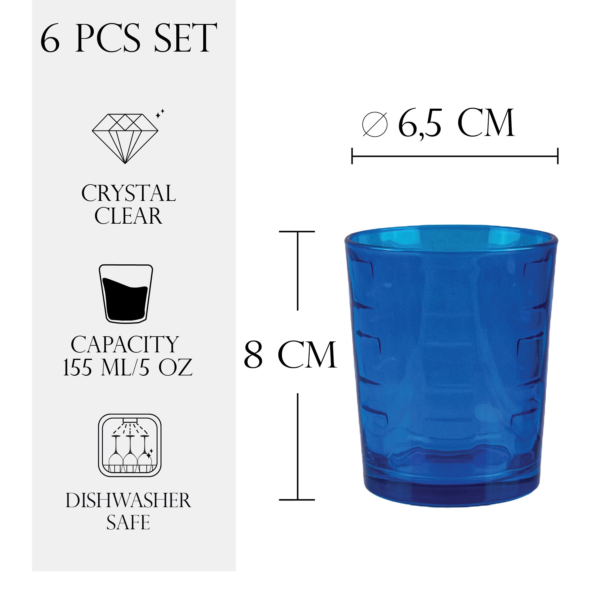 Set 6 pahare colorate, Italian Design, 155 ml - eMAG.ro