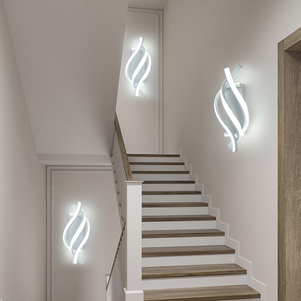 Aplica LED, Goeco, Aluminiu, Design Spiral, Lumina Alba, 36cm x 11cm ...