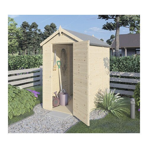 Casuta de gradina cu podea, dimensiune 120x180 cm, culoare natur ...