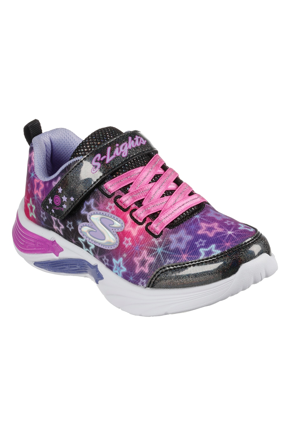 Skechers, Спортни обувки Star Sparks с LED светлини и велкро, Аметист ...