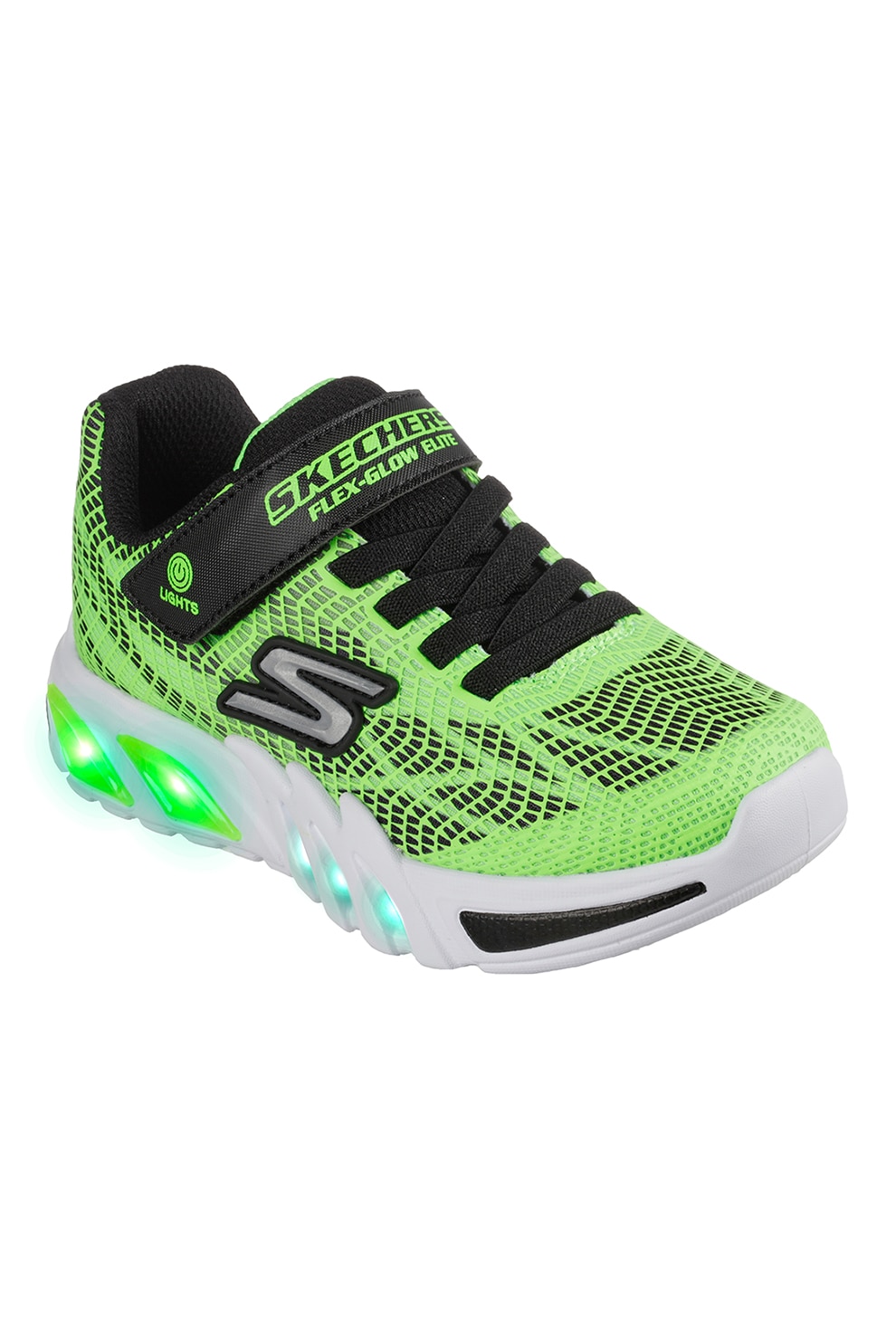 Skechers, Pantofi sport cu LED-uri Flex-Glow Elite-Vorlo, Verde lime ...