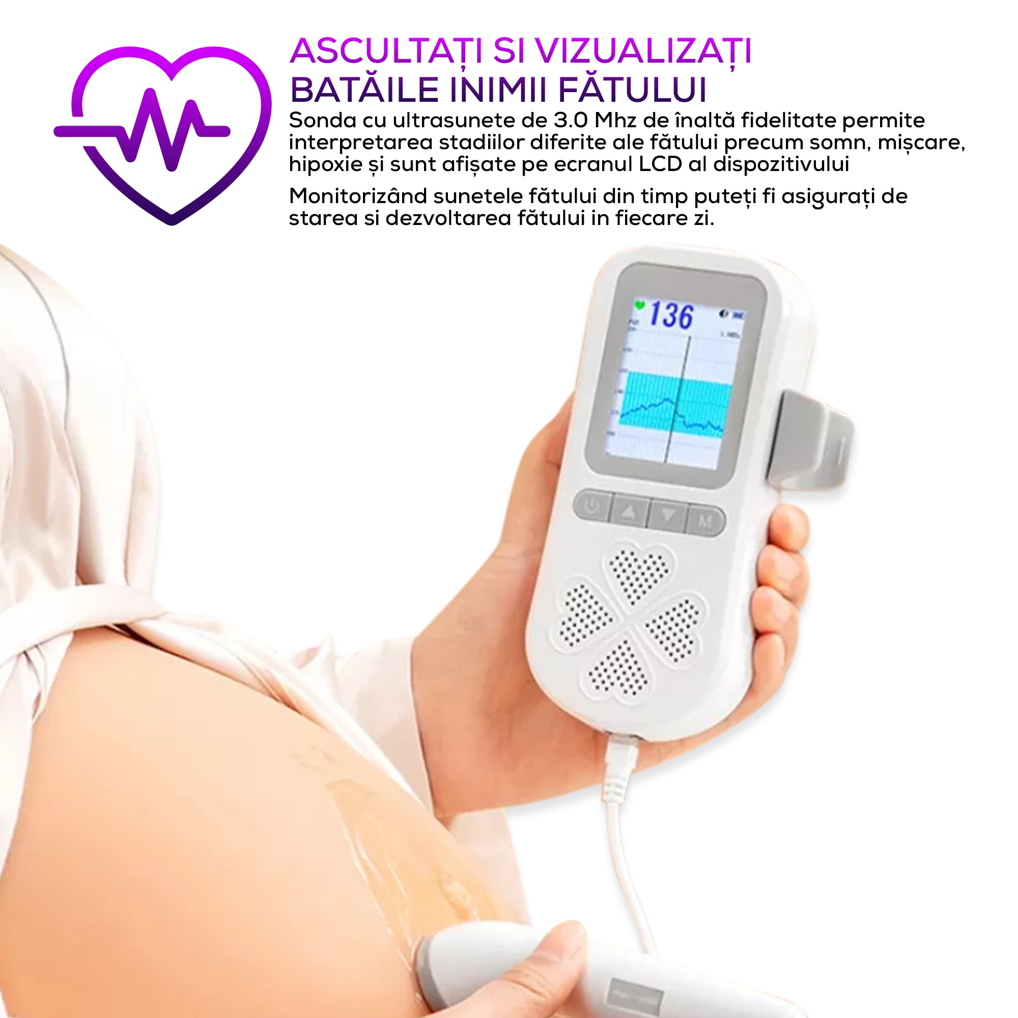 Monitor Fetal Doppler Pentru Gravide, Vixev, Monitorizare Functii ...