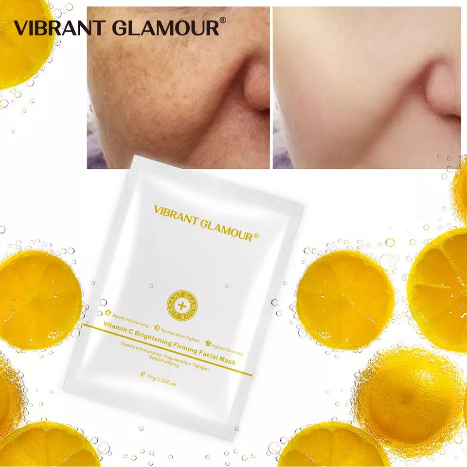 Masca hidratanta de fata cu Vitamina C Vibrant Glamour, 1 buc/set, 30 g ...