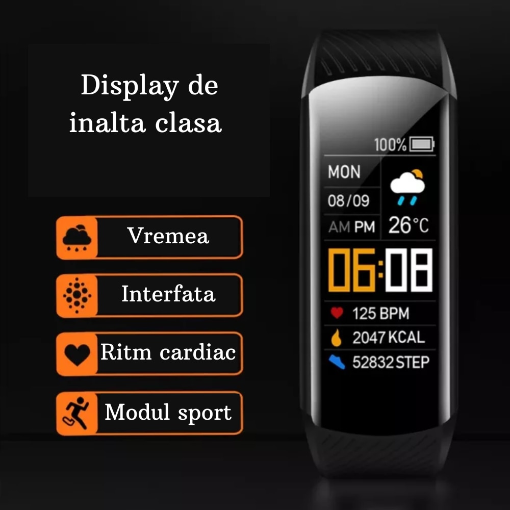 Ceas Smartwatch Si Bratara Inteligenta Fitness, Monitorizare Ritm ...