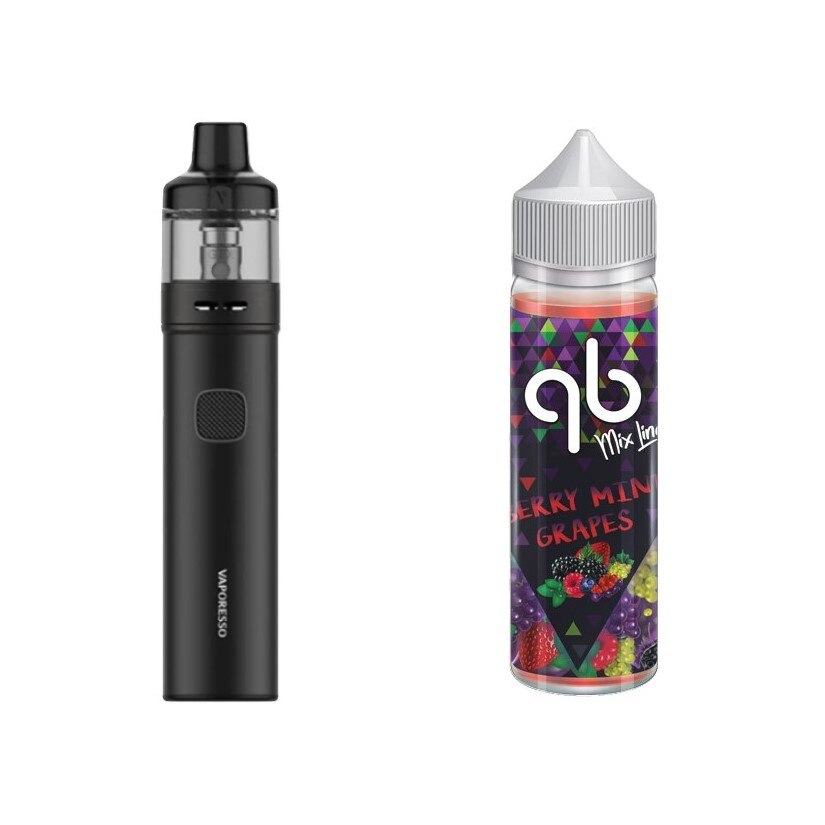 Kit Tigara Electronica Vaporesso GTX GO 40 Negru cu Lichid QB MixLine Berry Minty Grapes, 40ml ...