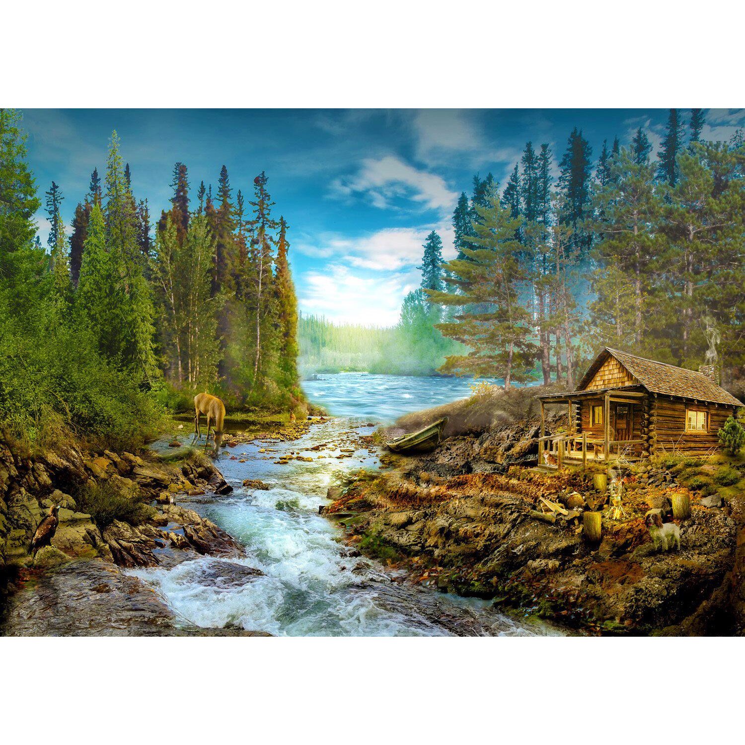 Enjoy - Puzzle Egy faház a Rapids 1000 mellett - 1 000 darab - eMAG.hu