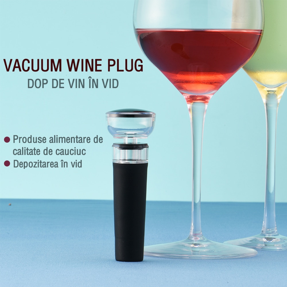 Set dop sticla vin, Acril, Negru - eMAG.ro