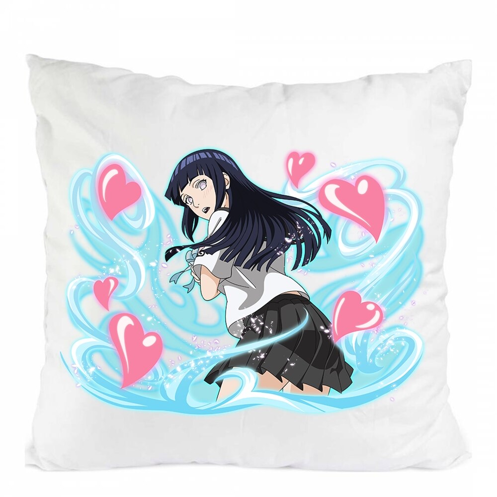 Perna personalizata hinata anime naruto, Poliester, Alb, 40 x 40 cm ...