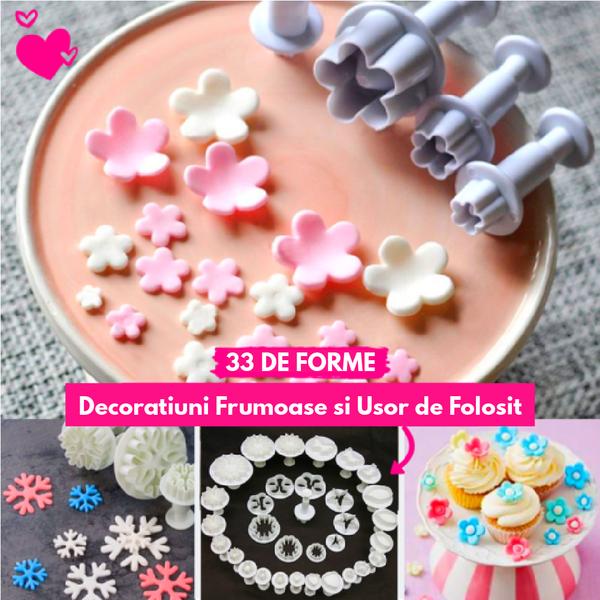 Set 33 Forme pentru Decorat Tort si Prajituri Cup Cake cu Stelute ...