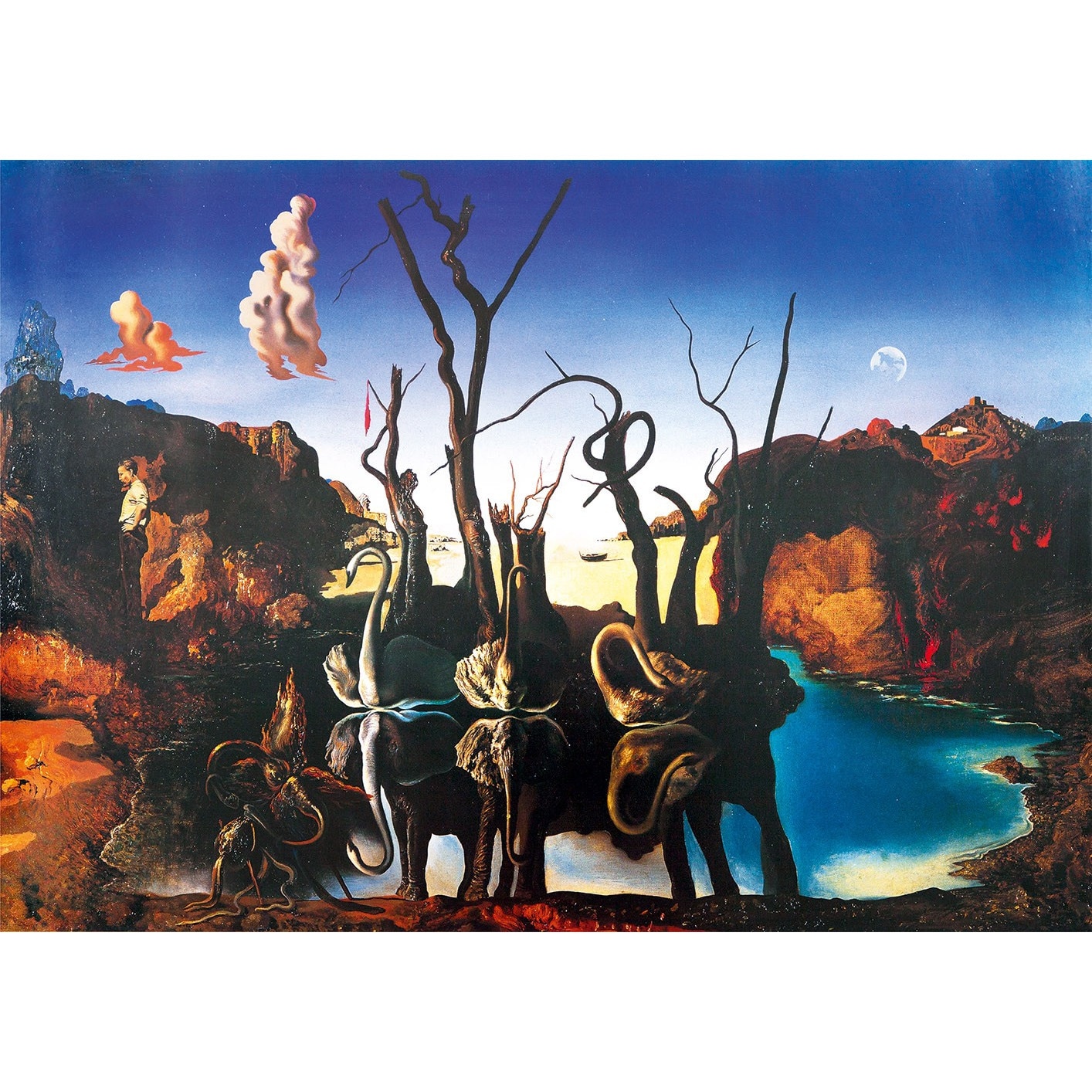 Puzzle 1000 piese Bluebird - Swans Reflecting Elephants, 1937, Salvador ...