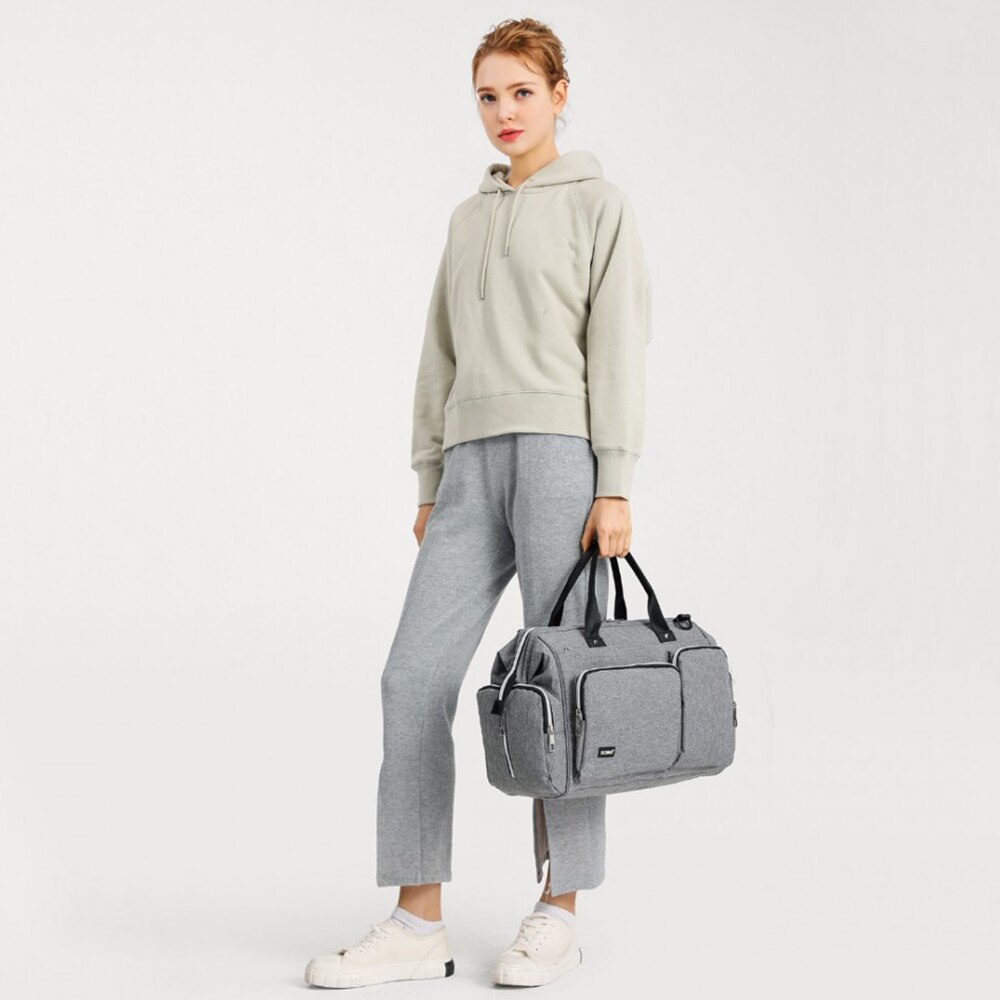 Geanta de maternitate, multicompartimentata, KONO EQ2036GY Gri - eMAG.ro