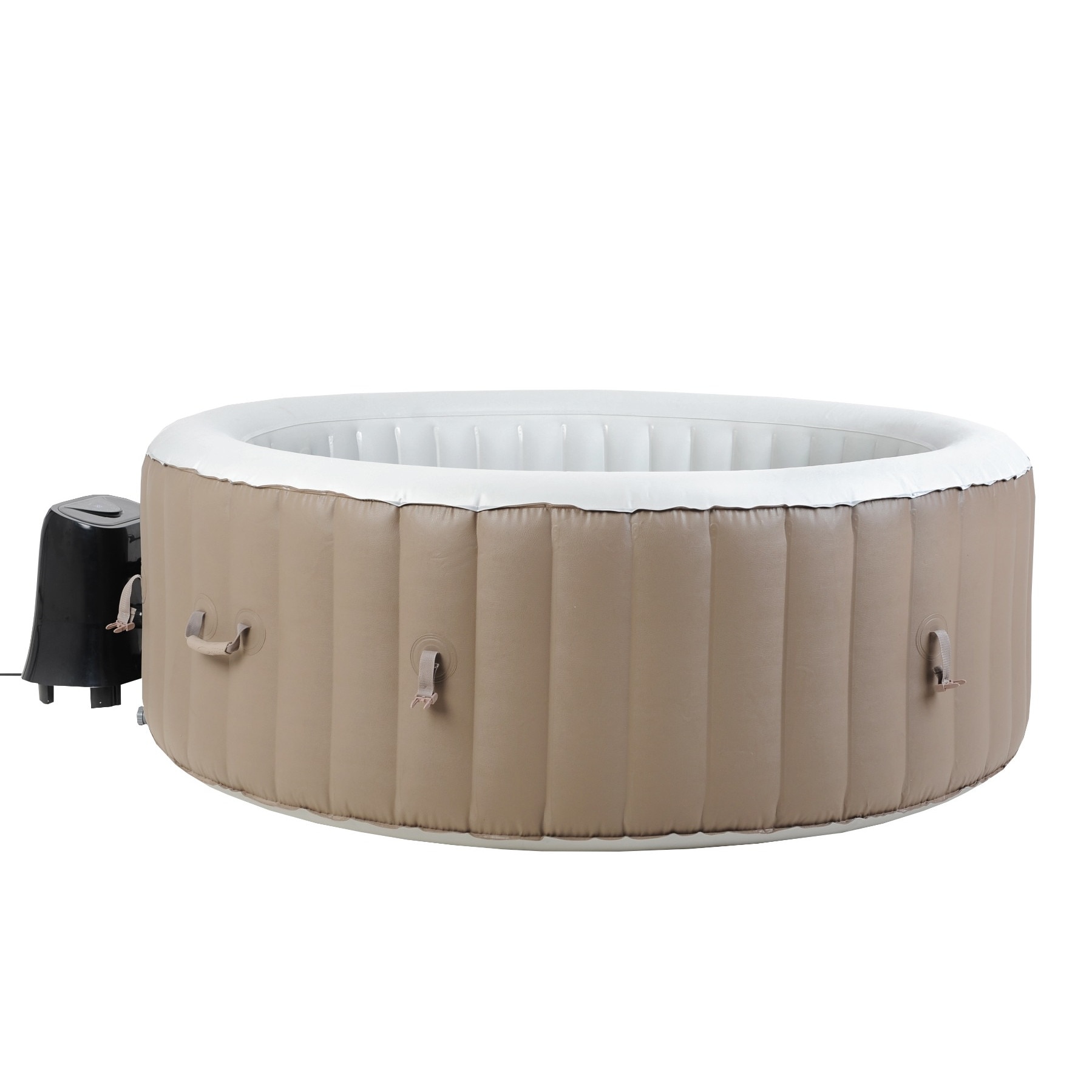 Jacuzzi gonflabil mobil NEW BeneoSpa pentru 4 persoane, maro si alb ...