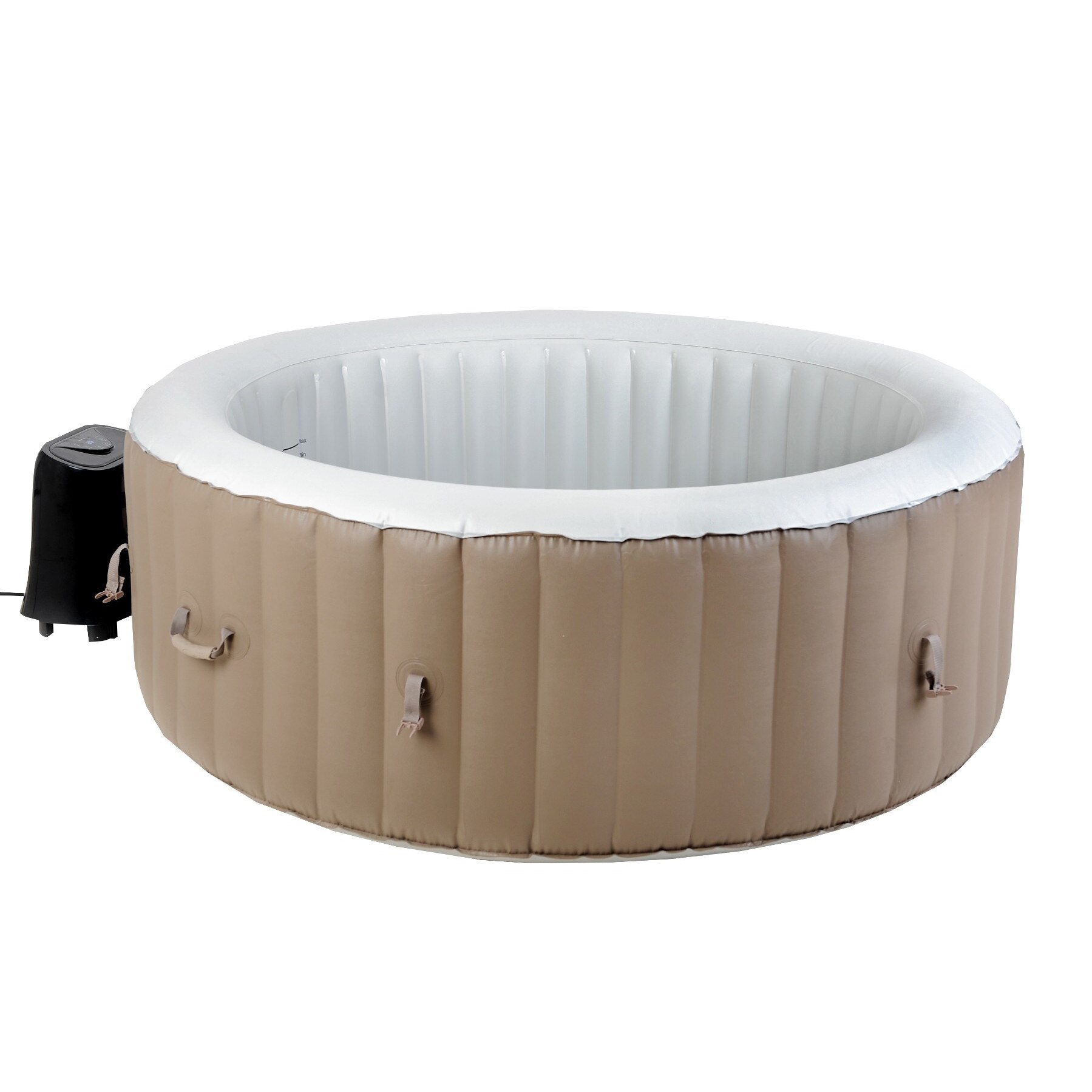 Jacuzzi gonflabil mobil NEW BeneoSpa pentru 4 persoane, maro si alb ...
