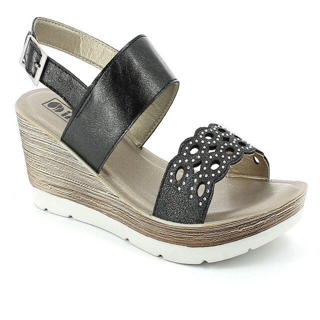 Sandale inalte confortabile Inblu, negru cu perforatii si pietre - eMAG.ro