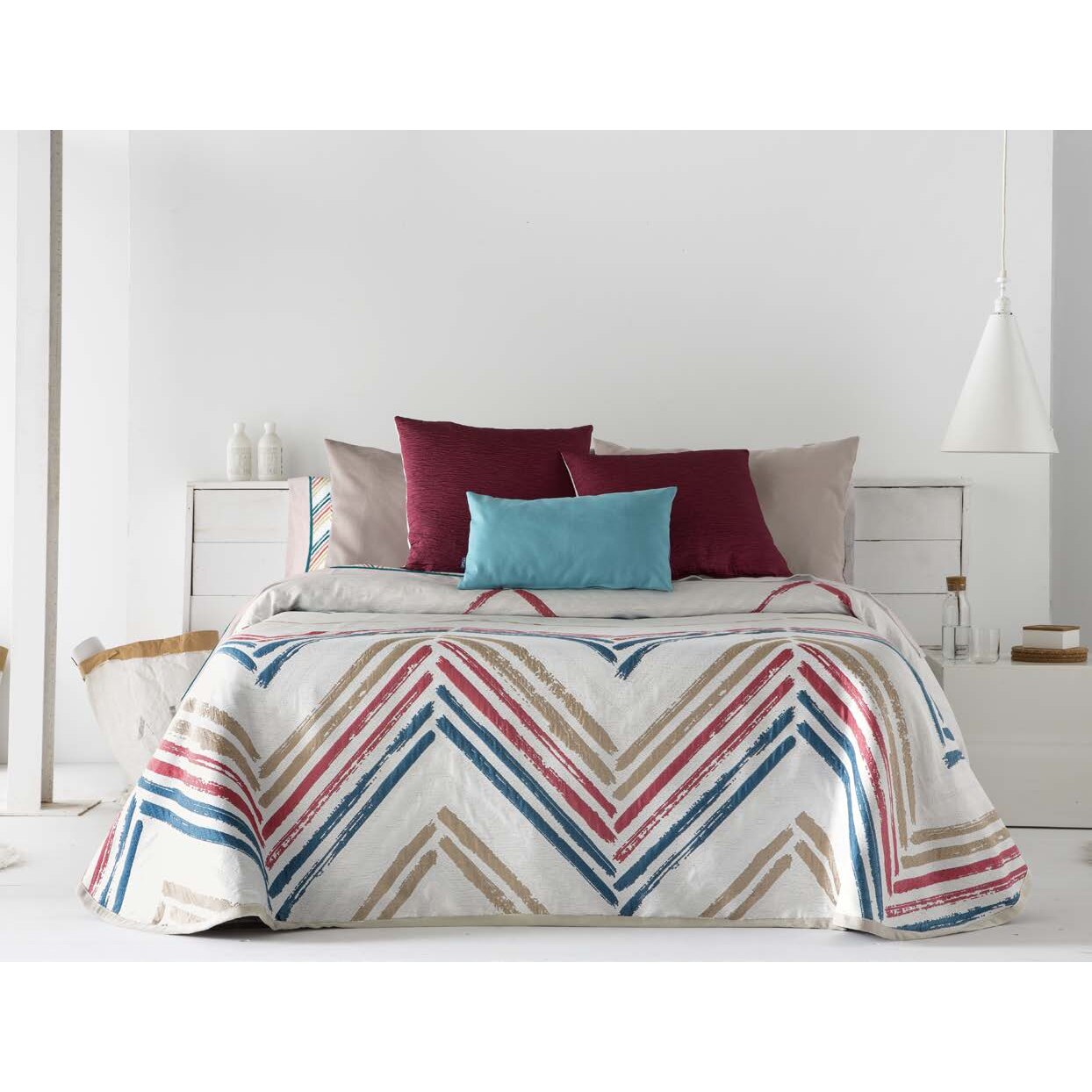 Cuvertura, Canete, Buna, recomandata pentru pat de 160 cm, Alb/Albastru ...