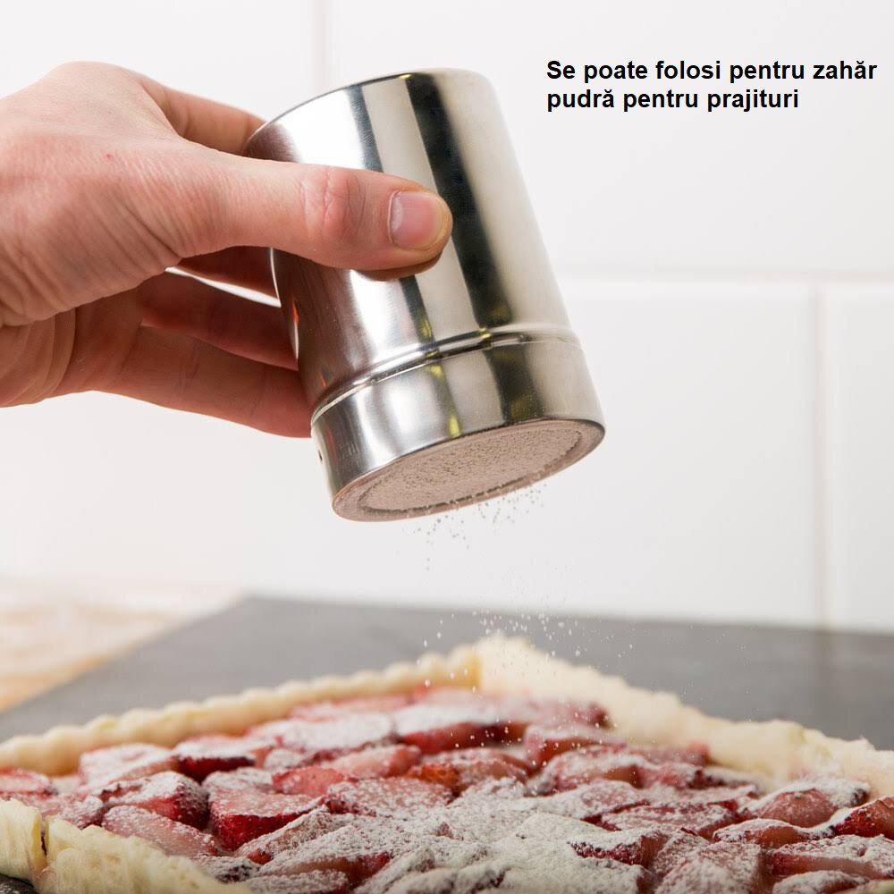 Solnita pudra, sita fina, capacitate 300ml, inox - eMAG.ro