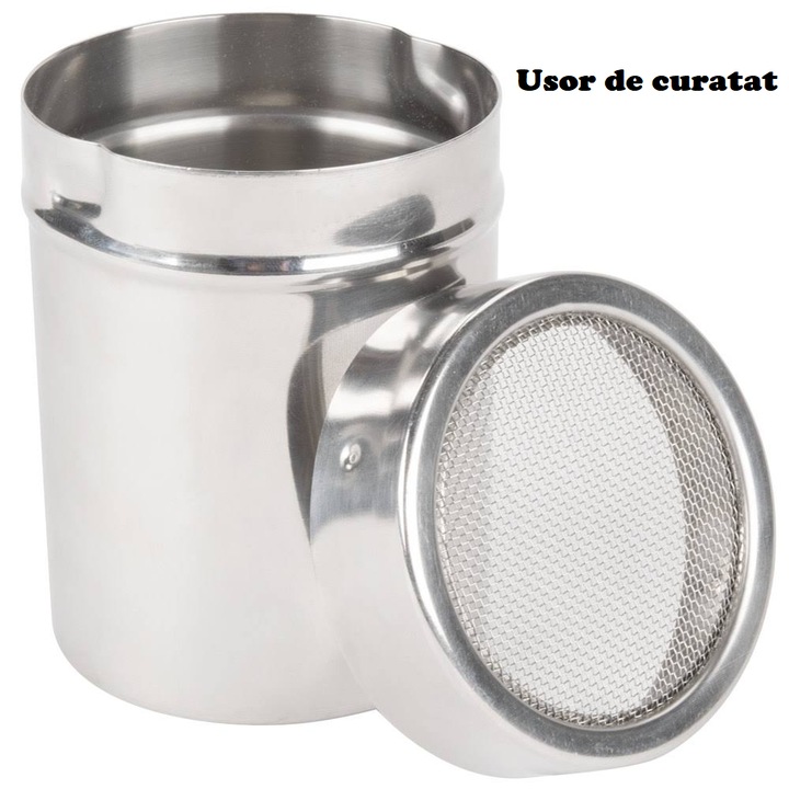 Solnita pudra, sita fina, capacitate 300ml, inox - eMAG.ro