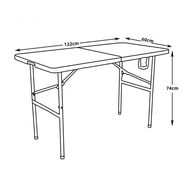 Masa de gradina, pliabila tip valiza, cadru otel, 122 x 60 x 74 cm ...