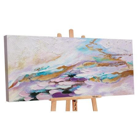 Абстрактна картина на платно- Златна абстракция V, 120x60см - eMAG.bg