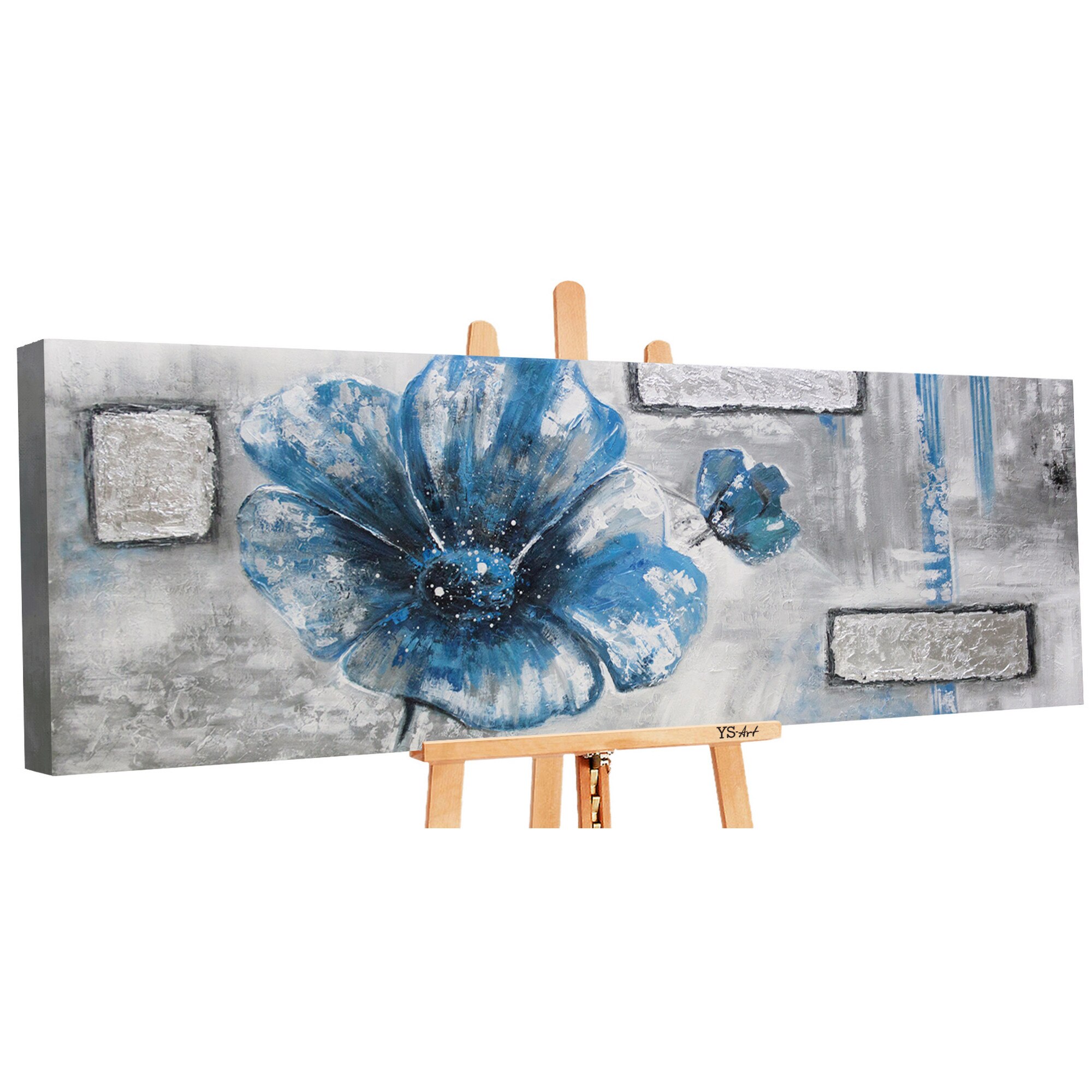 Tablou pictat manual Flori, Blossom II, 150 x 50 cm - eMAG.ro