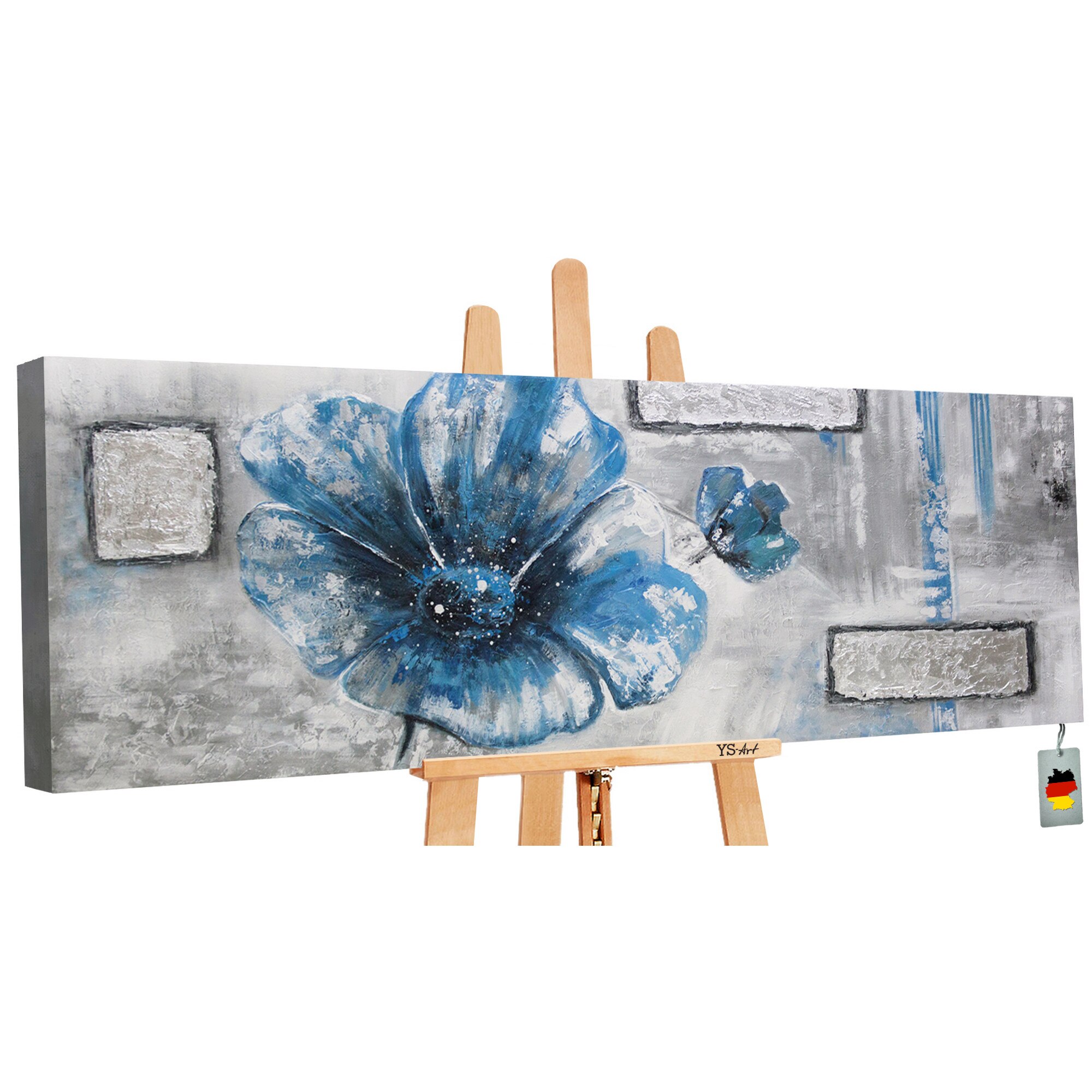 Tablou pictat manual Flori, Floare II, 150 x 50 cm - eMAG.ro