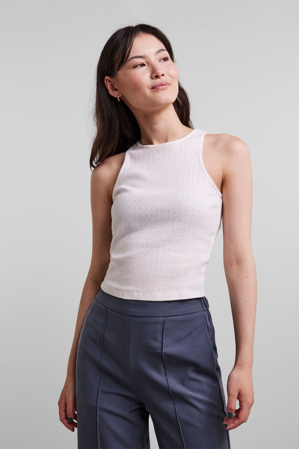 Pieces, Top striat Loan, Roz pal, XS - eMAG.ro