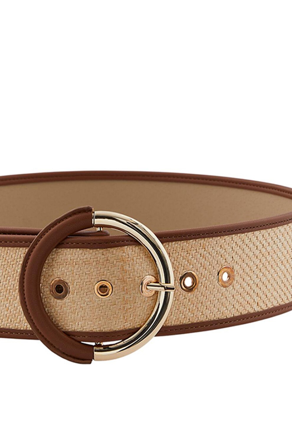 Pieces, Curea lata cu catarama rotunda Sylvia, Cafeniu, 80 - eMAG.ro