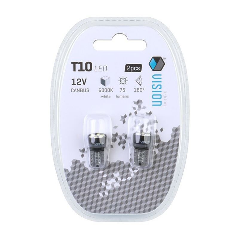 Set 2 becuri T10, cu 6 Led 12V W5W Canbus Vision 58248 Carmotion - eMAG.ro