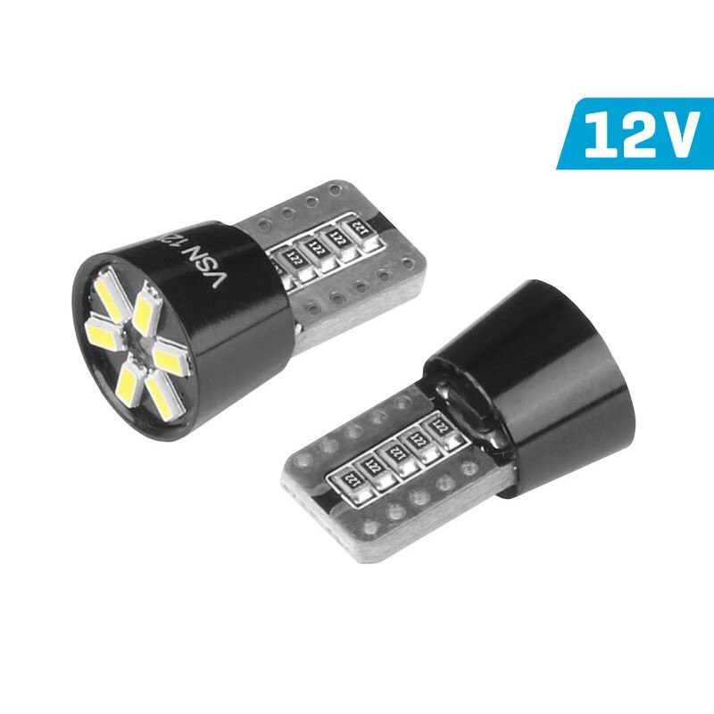 Set 2 becuri T10, cu 6 Led 12V W5W Canbus Vision 58248 Carmotion - eMAG.ro