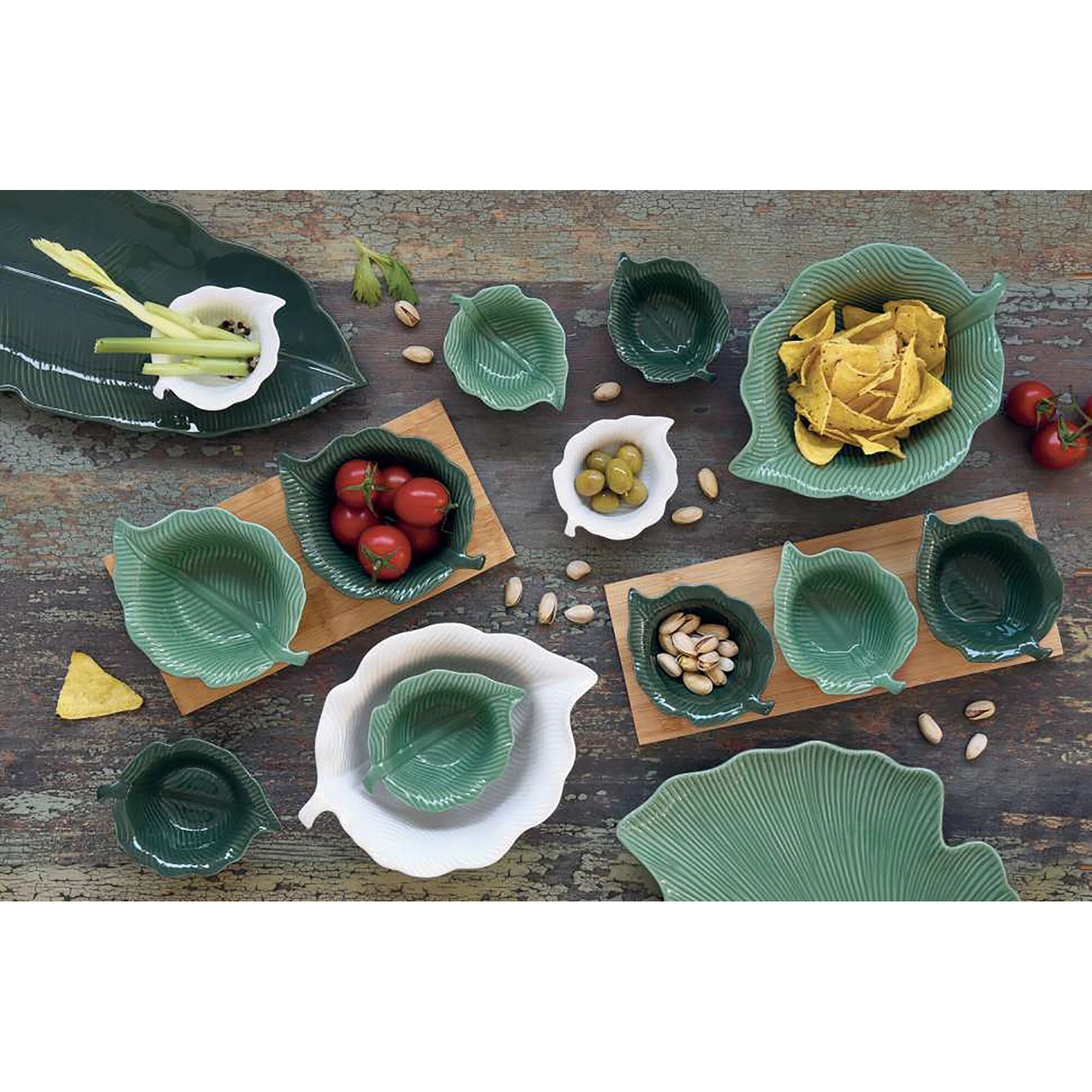 Set servire aperitive, 2 piese, cu suport bambus, 25x12 cm - Nuova R2S ...