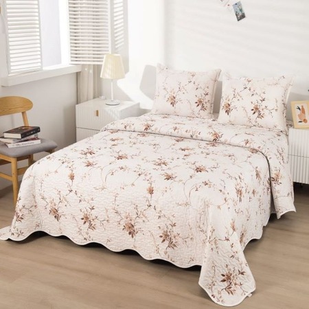 Set cuvertura matlasata si 2 fete de perna, 210 x 230 cm, pat dublu ...