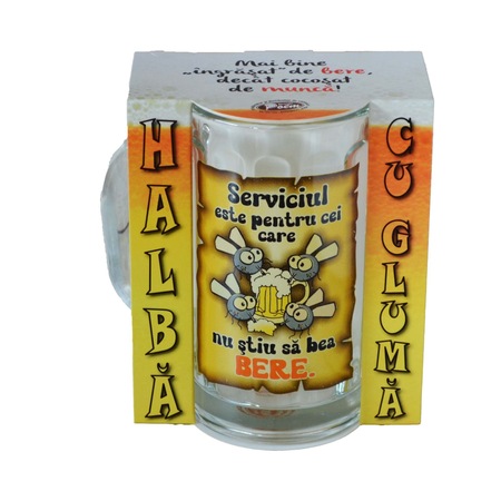 Halba bere cu mesaj, Serviciul este pentru cei care nu stiu sa bea bere ...