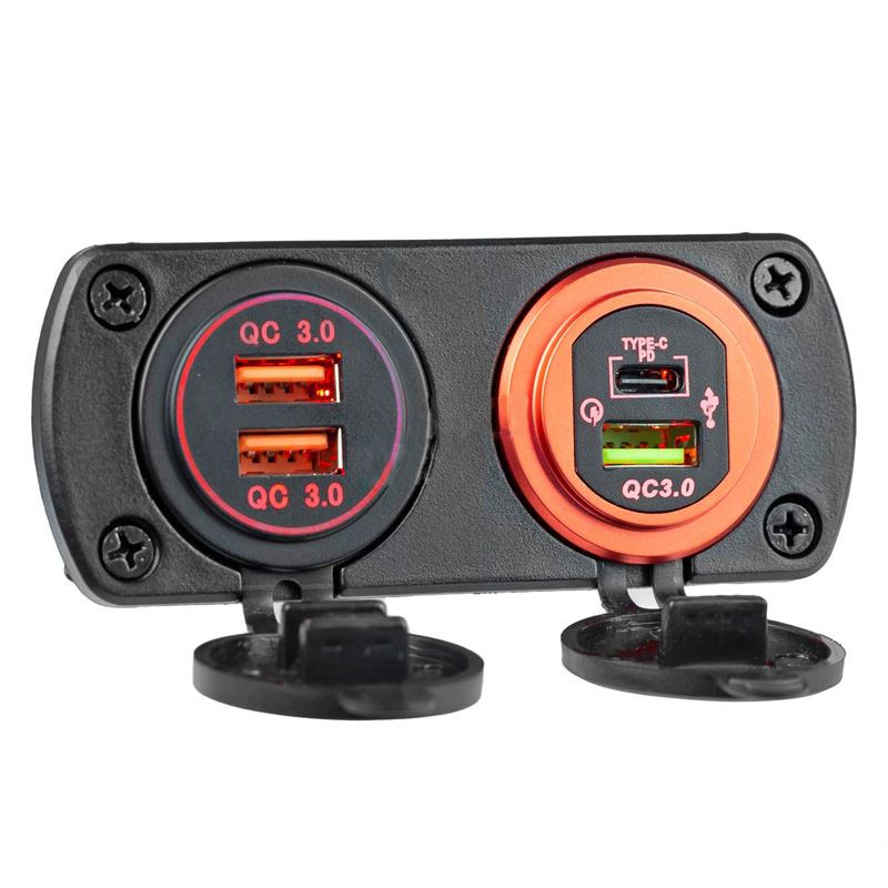 Priza cu 2 USB incarcare rapida, 12-24V, 1.5A, QC3.0 cu LED ...