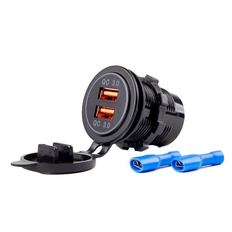Priza cu 2 USB incarcare rapida, 12-24V, 1.5A, QC3.0 cu LED ...
