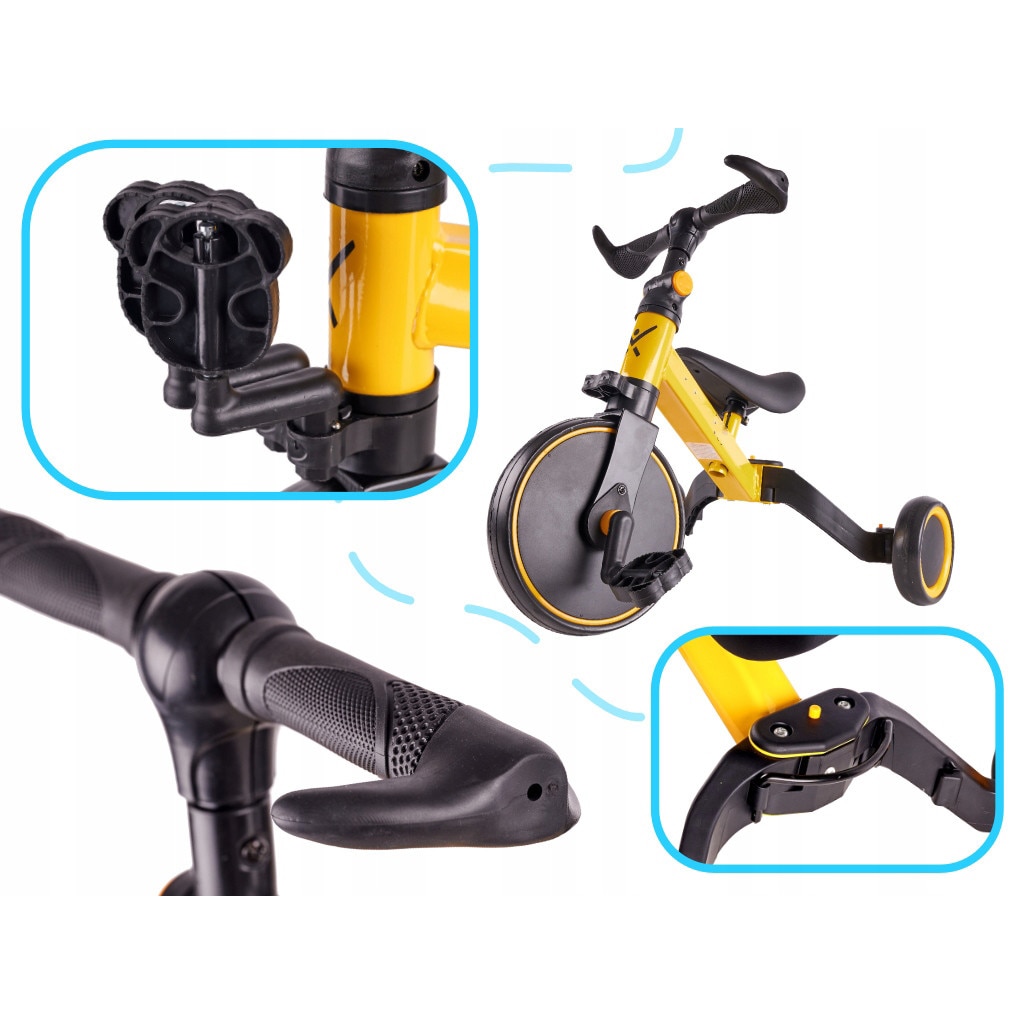 Bicicleta 2 in1, Zola®, cu 3 roti, cadru din aluminiu, manere din ...
