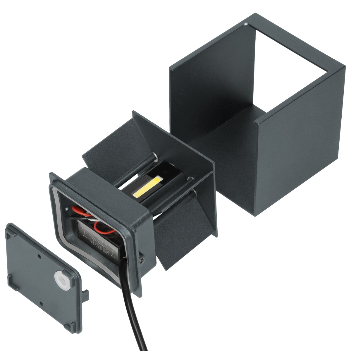 Lampa de perete, ECD Germany, 10 x 10 x 10 cm, antracit, aluminium ...